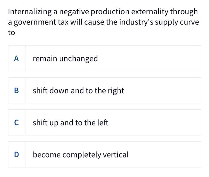 Solved Internalizing a negative production externality | Chegg.com
