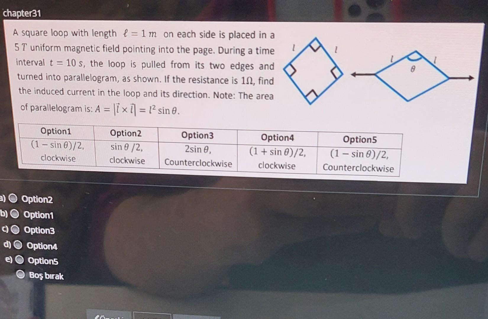 Solved A square loop with length ℓ=1 m on each side is | Chegg.com