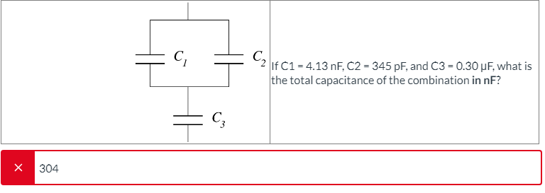 Solved If C1 = 4.13 ﻿nF, ﻿C2 = 345 ﻿pF, ﻿and C3 = 0.30 \mu | Chegg.com