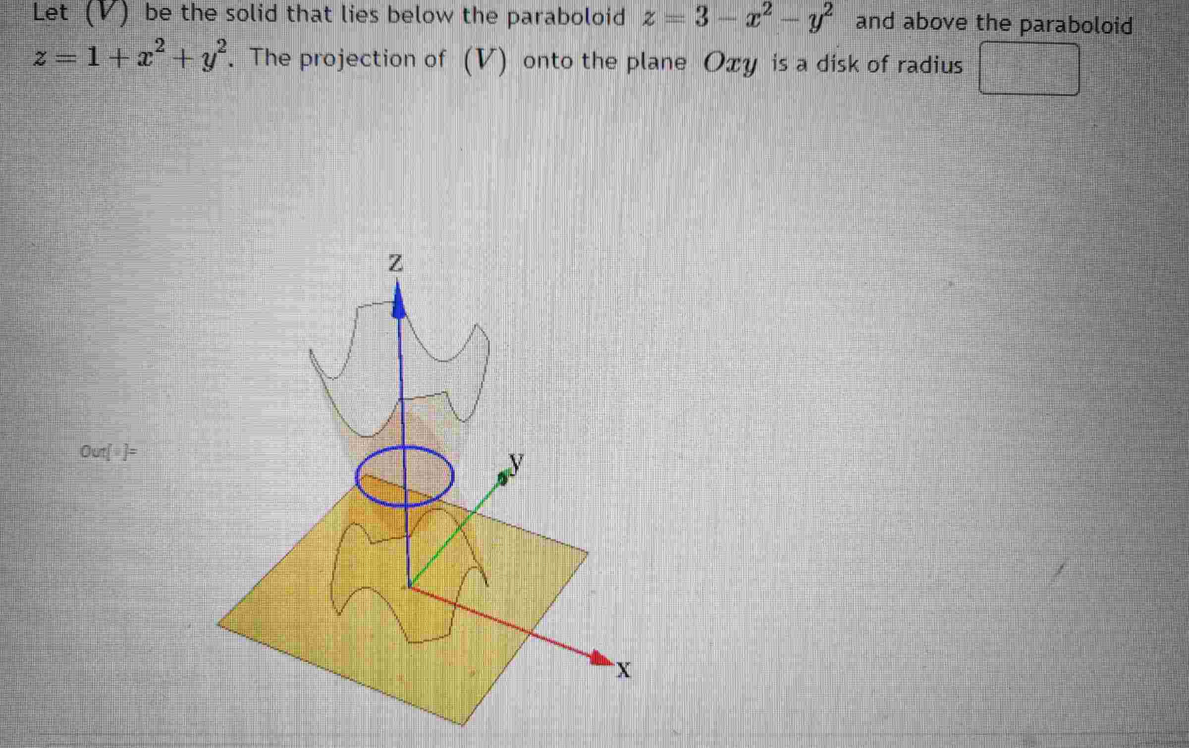 Solved Let (V) ﻿be the solid that lies below the paraboloid | Chegg.com
