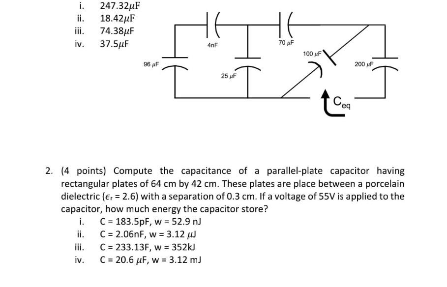 Solved 1. Find the equivalent capacitance in the following | Chegg.com