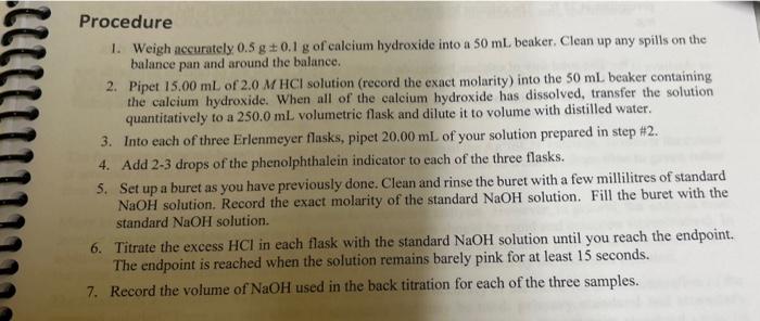 Solved The exact same procedure outlined in the lab manual | Chegg.com