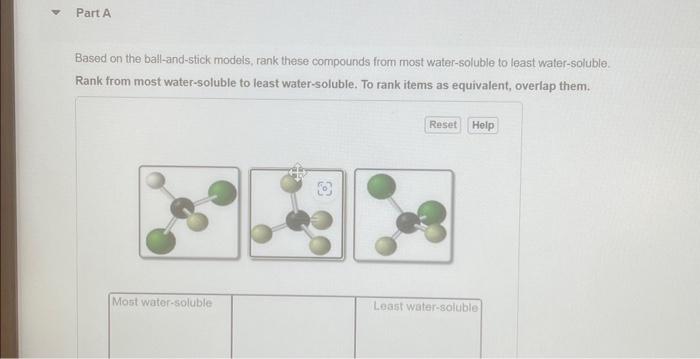 Solved Based on the ball-and-stick models, rank these | Chegg.com