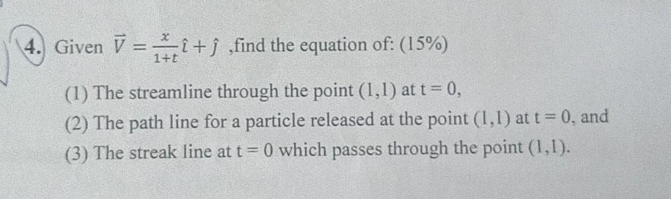 4. Given V=1+tx ^+j^, find the equation of: (15%) (1) | Chegg.com