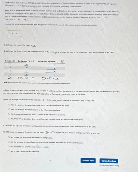 Solved 1. Calculate the mean. The mean = Tris, ehe average | Chegg.com