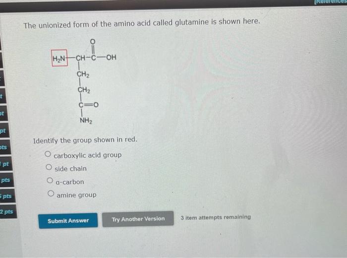 Solved The unionized form of the amino acid called glutamine | Chegg.com