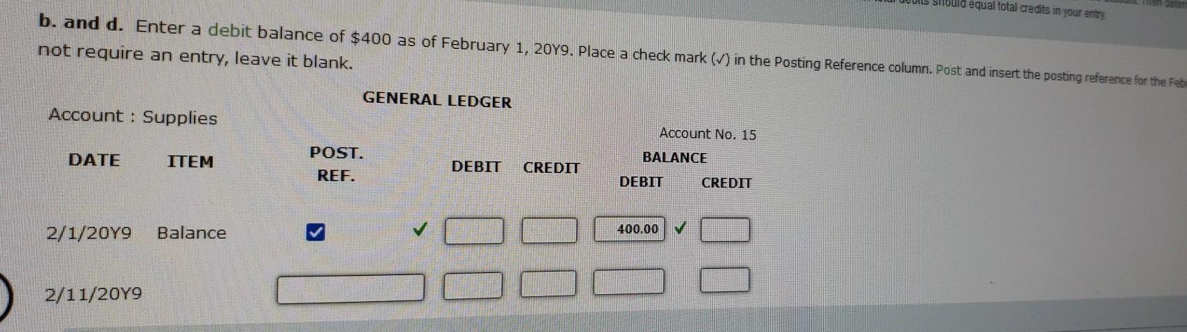 Solved UNS Should equal total credits in your entry b. and | Chegg.com