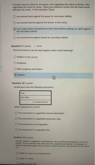 Solved A drawer issued a check to the payee, who negotiated | Chegg.com