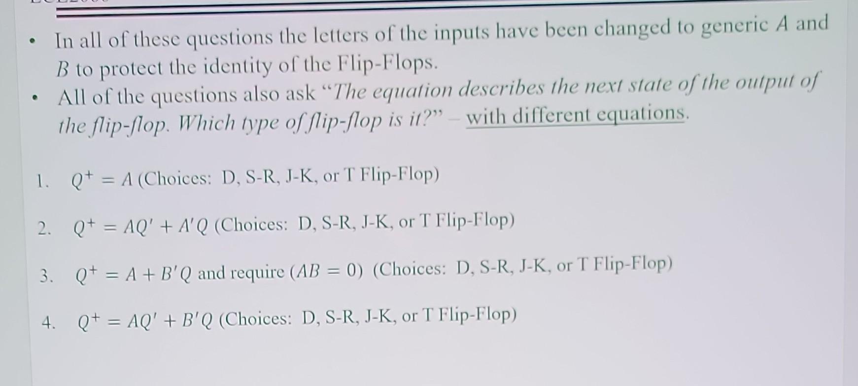 Solved - In all of these questions the letters of the inputs | Chegg.com
