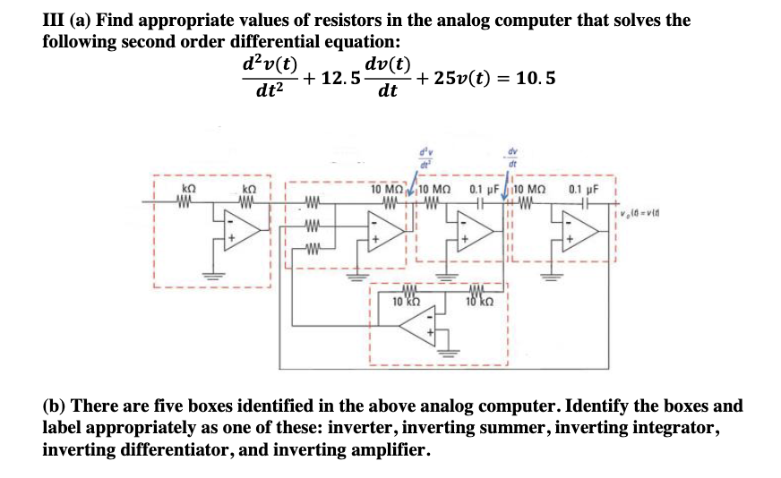 Solved III (a) ﻿Find appropriate values of resistors in the | Chegg.com
