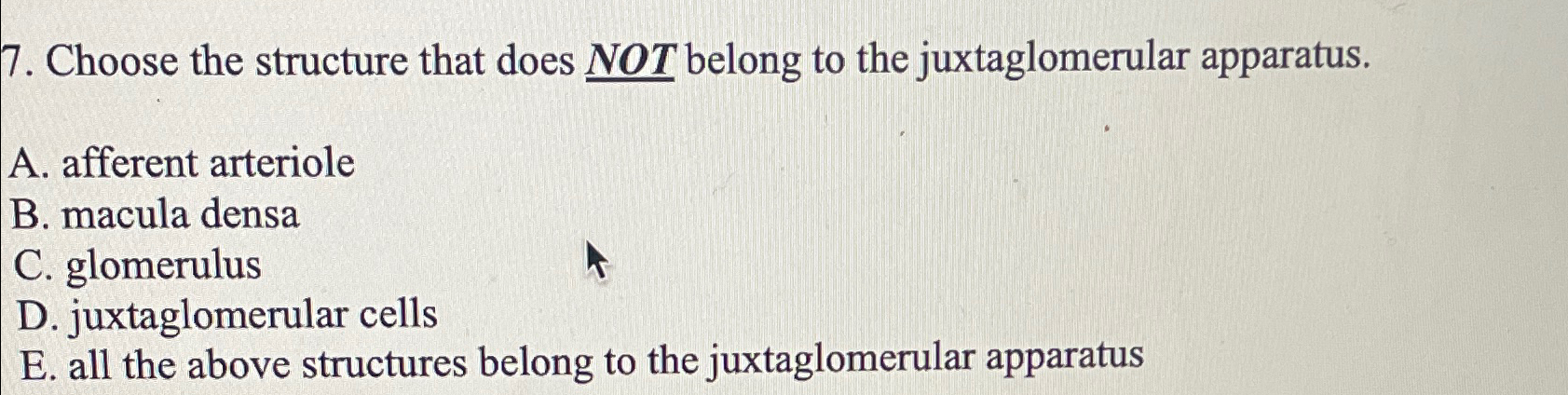 Solved Choose the structure that does NOT? ﻿belong to the | Chegg.com