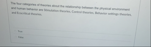 Solved The four categories of theories about the | Chegg.com