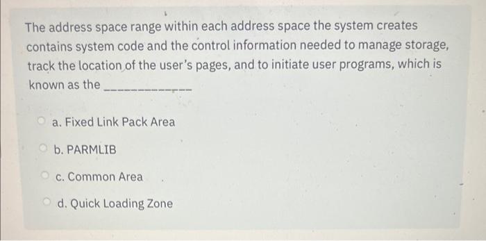 Solved The address space range within each address space the | Chegg.com