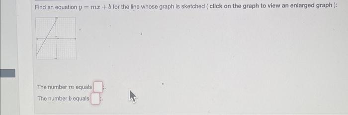 Solved Find an equation y=mx+b for the line whose graph is | Chegg.com