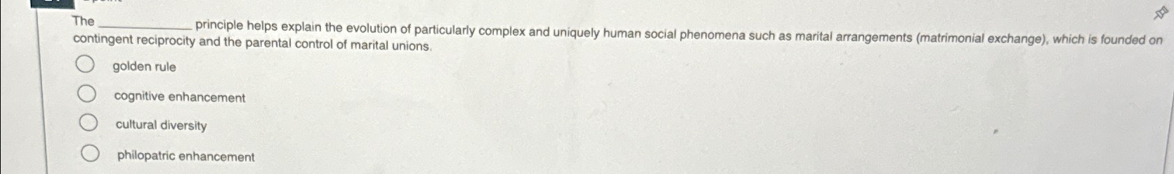 Solved The principle helps explain the evolution of | Chegg.com