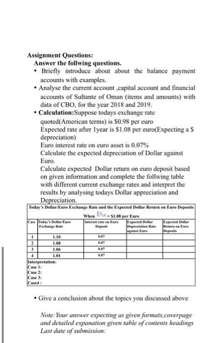Solved Assignment Questions: Answer the follwing questions. | Chegg.com
