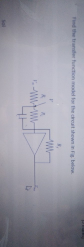 Solved Find the transfer function model for the circuit | Chegg.com