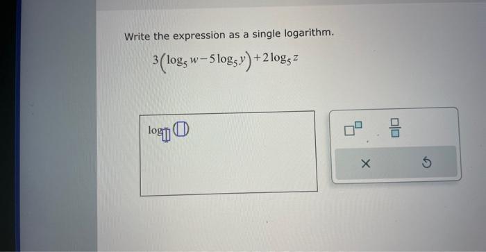 Solved Write the expression as a single logarithm. \\[ | Chegg.com