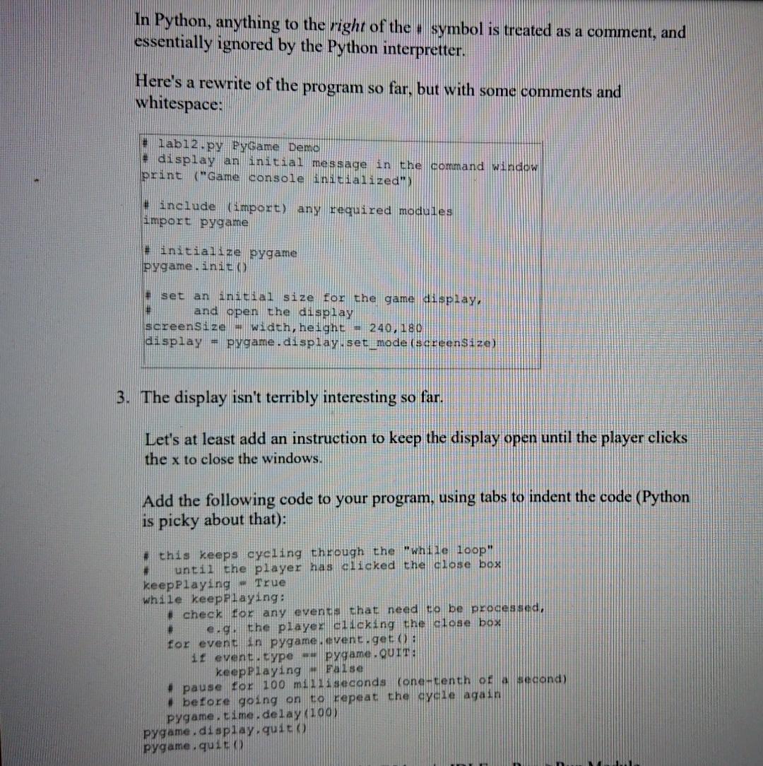 hello. this is about a making a simple visual game | Chegg.com