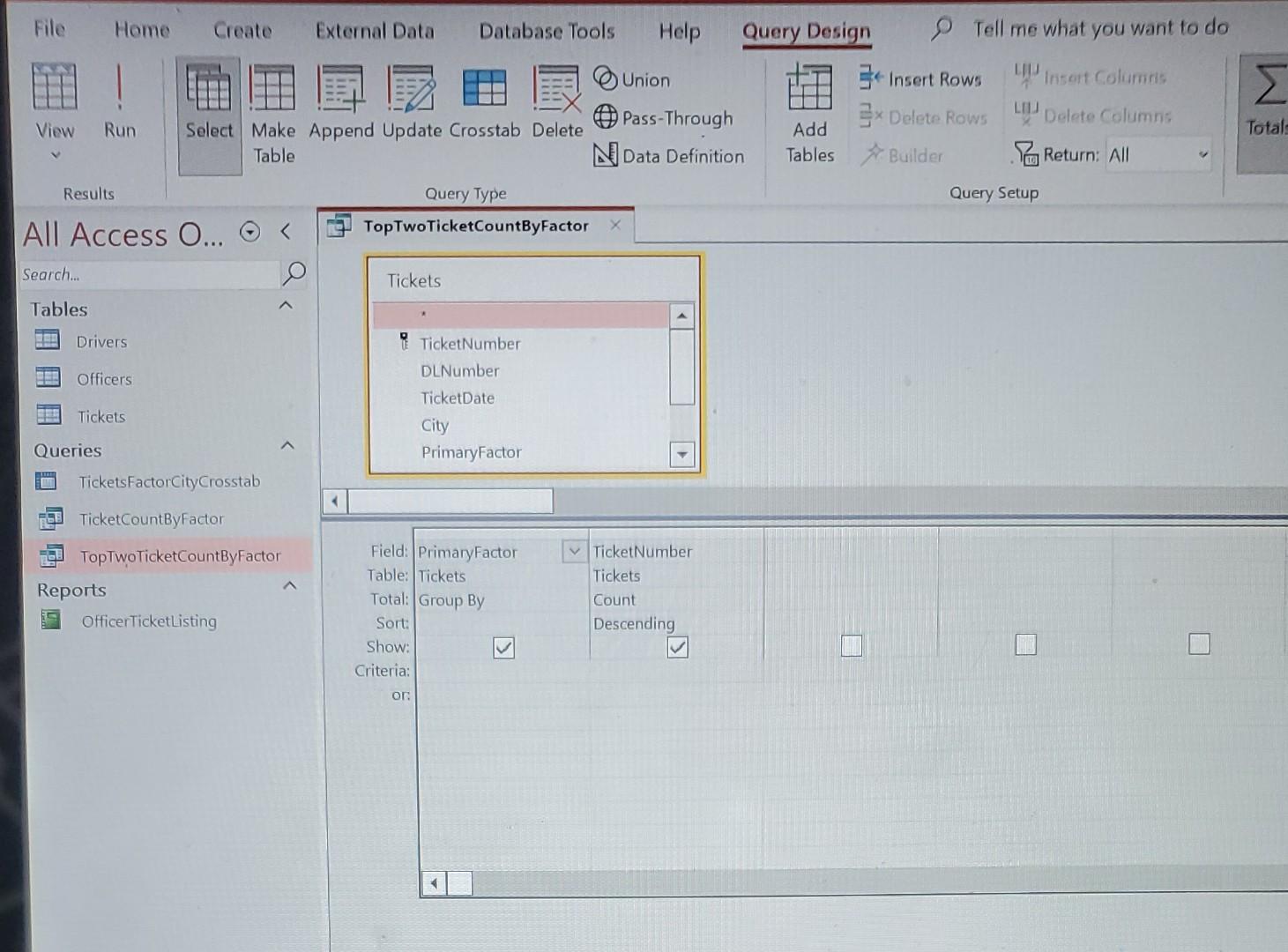 Access. Edit the TopScores query in Design view. In | Chegg.com