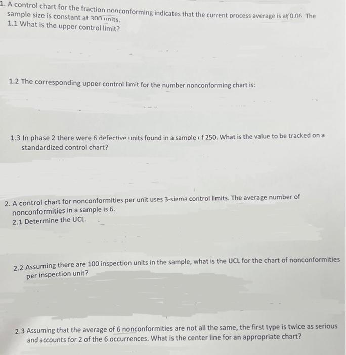 Solved A control chart for the fraction nonconforming | Chegg.com