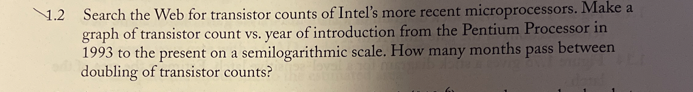 Solved 1.2 ﻿Search the Web for transistor counts of Intel's | Chegg.com