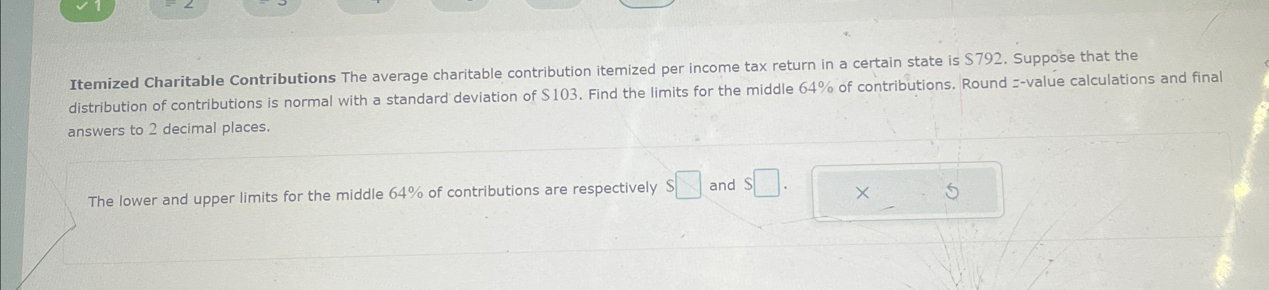 Solved Itemized Charitable Contributions The average | Chegg.com