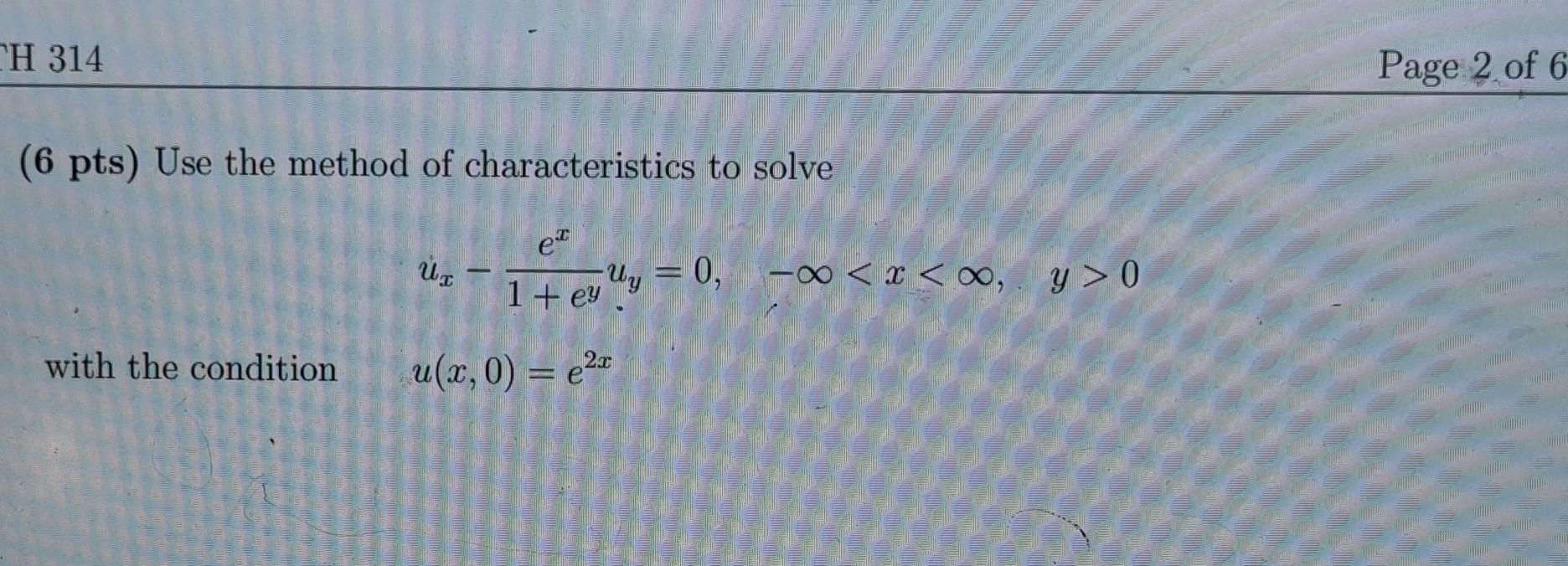 Solved (6 pts) Use the method of characteristics to solve | Chegg.com