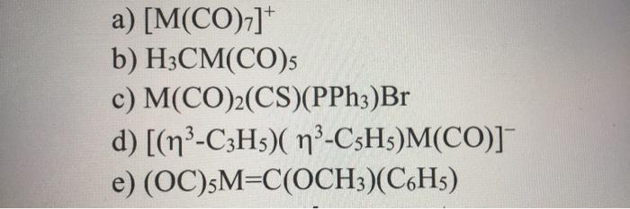 Solved use 18 electron rule to determine the transition | Chegg.com
