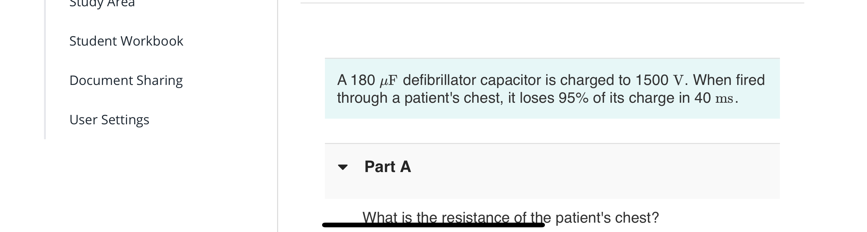 Solved Student WorkbookDocument SharingUser SettingsA 180μF | Chegg.com