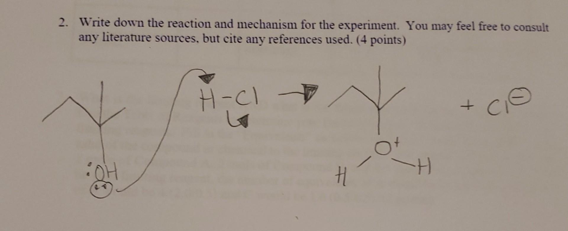 Solved Project 2: MICROSCALE synthesis of t-Pentyl Chloride. | Chegg.com