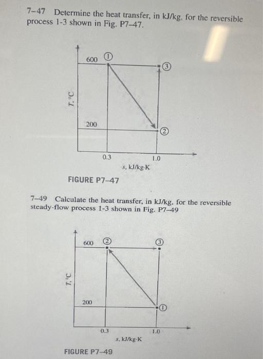 Solved 7-47 Determine the heat transfer, in kJ/kg, for the | Chegg.com