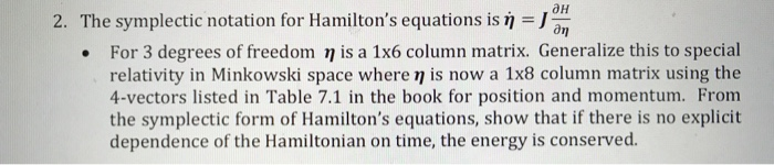 дн 2. The symplectic notation for Hamilton's | Chegg.com