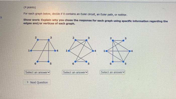 Solved for each graph below decide if it contains an Euler | Chegg.com