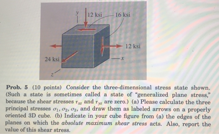 Solved 12 ksi 16 ksi 12 ksi 24 ksi Prob. 5 (10 points) | Chegg.com