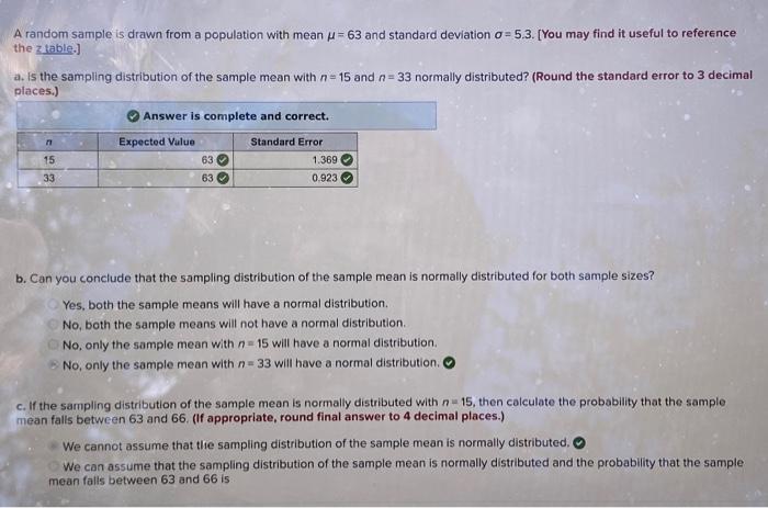 Solved A random sample is drawn from a population with mean | Chegg.com
