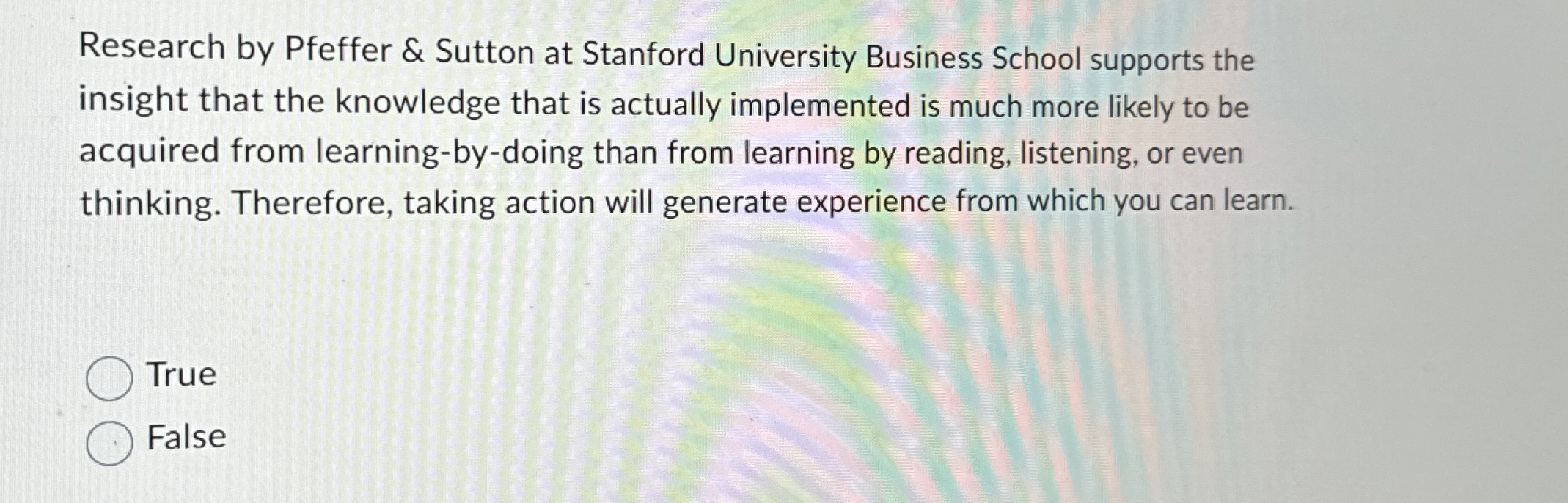 Solved Research by Pfeffer & Sutton at Stanford University | Chegg.com