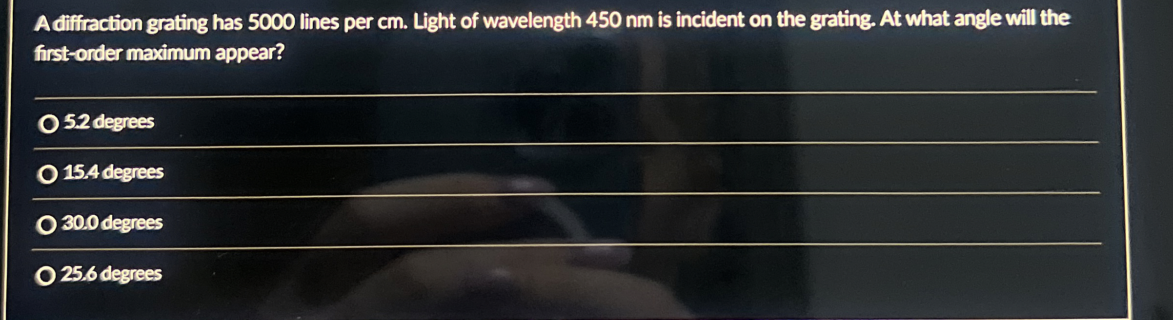 Solved A diffraction grating has 5000 ﻿lines per cm . ﻿Light | Chegg.com
