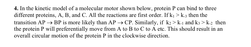 Solved In the kinetic model of a molecular motor shown | Chegg.com