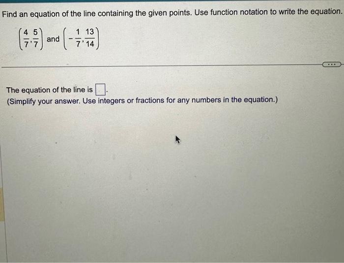 Solved Find an equation of the line containing the given | Chegg.com