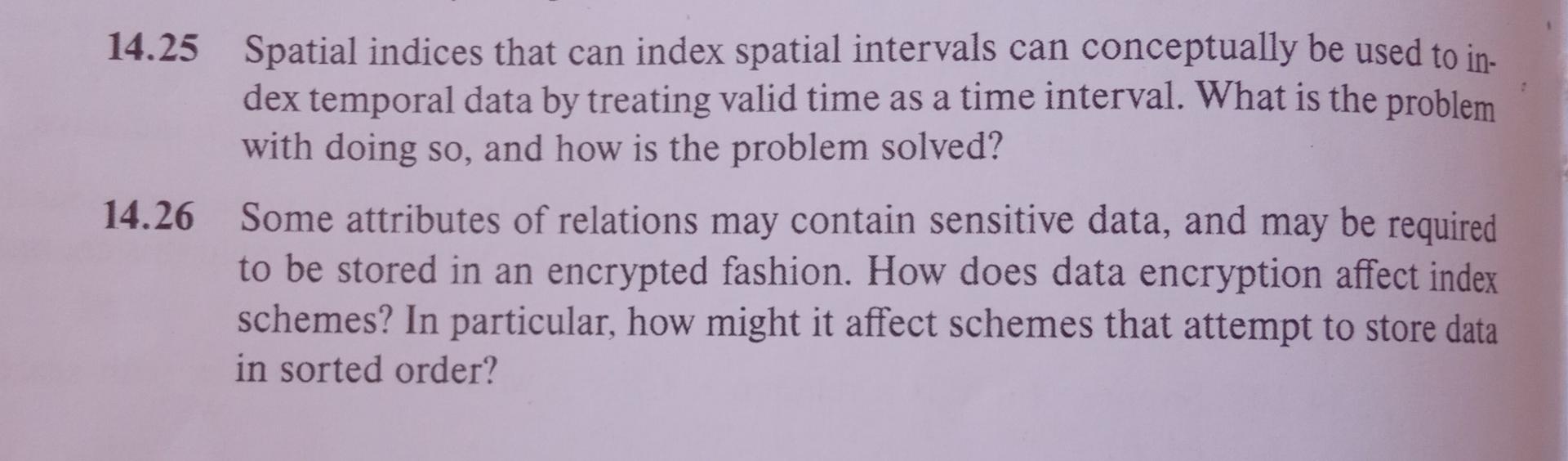 Solved 14.25 Spatial indices that can index spatial | Chegg.com