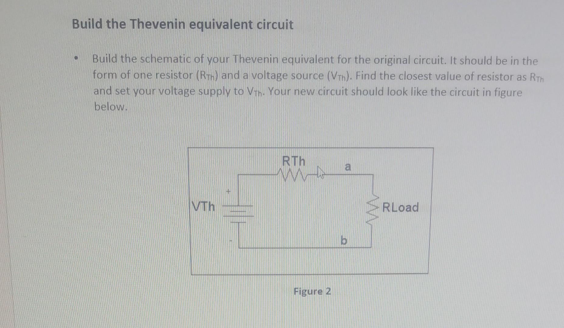 - Build the schematic of your Thevenin equivalent for | Chegg.com