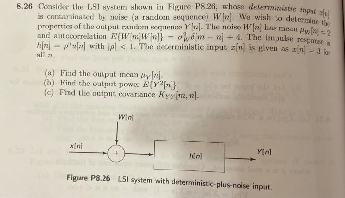 8.26 Consider the LSI system shown in Figure P8,26w | Chegg.com