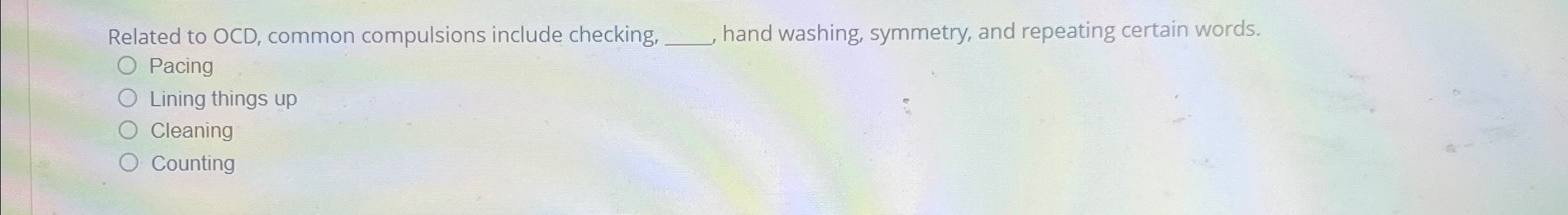 Solved Related to OCD, common compulsions include checking. | Chegg.com