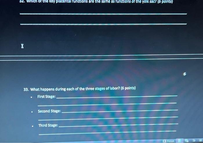 Solved 33. What happens during each of the three stages of | Chegg.com