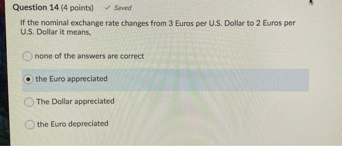 Solved Question 14 (4 points) Saved If the nominal | Chegg.com Solved Question 14 (4 points) Saved If the nominal | Chegg.com