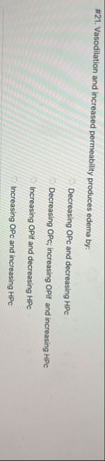 Solved #21. ﻿Vasodilation and increased permeability | Chegg.com