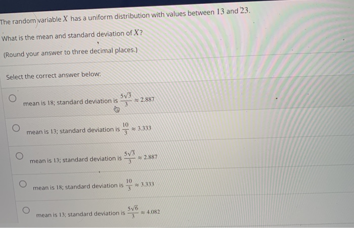Solved The random variable X has a uniform distribution with | Chegg.com