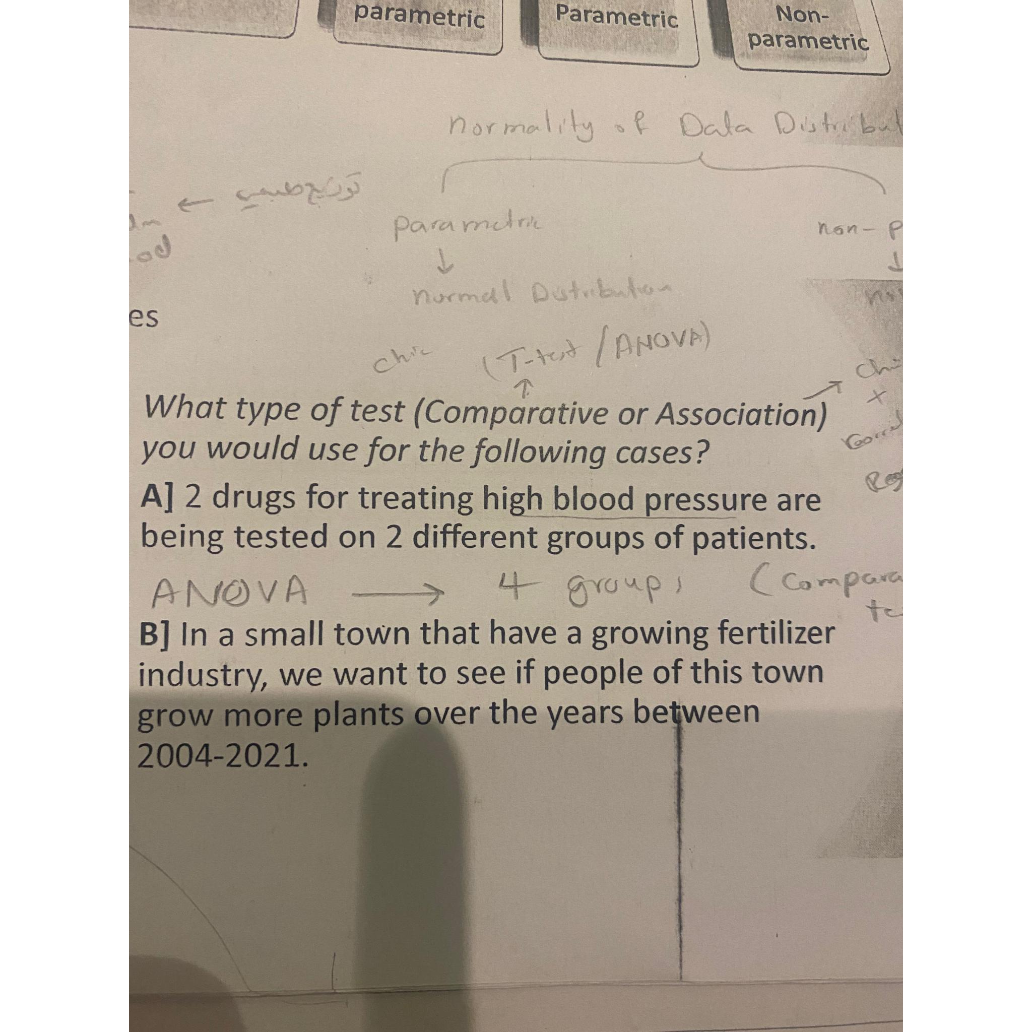 Solved parametricParametricNon-parametricnormality of Data | Chegg.com