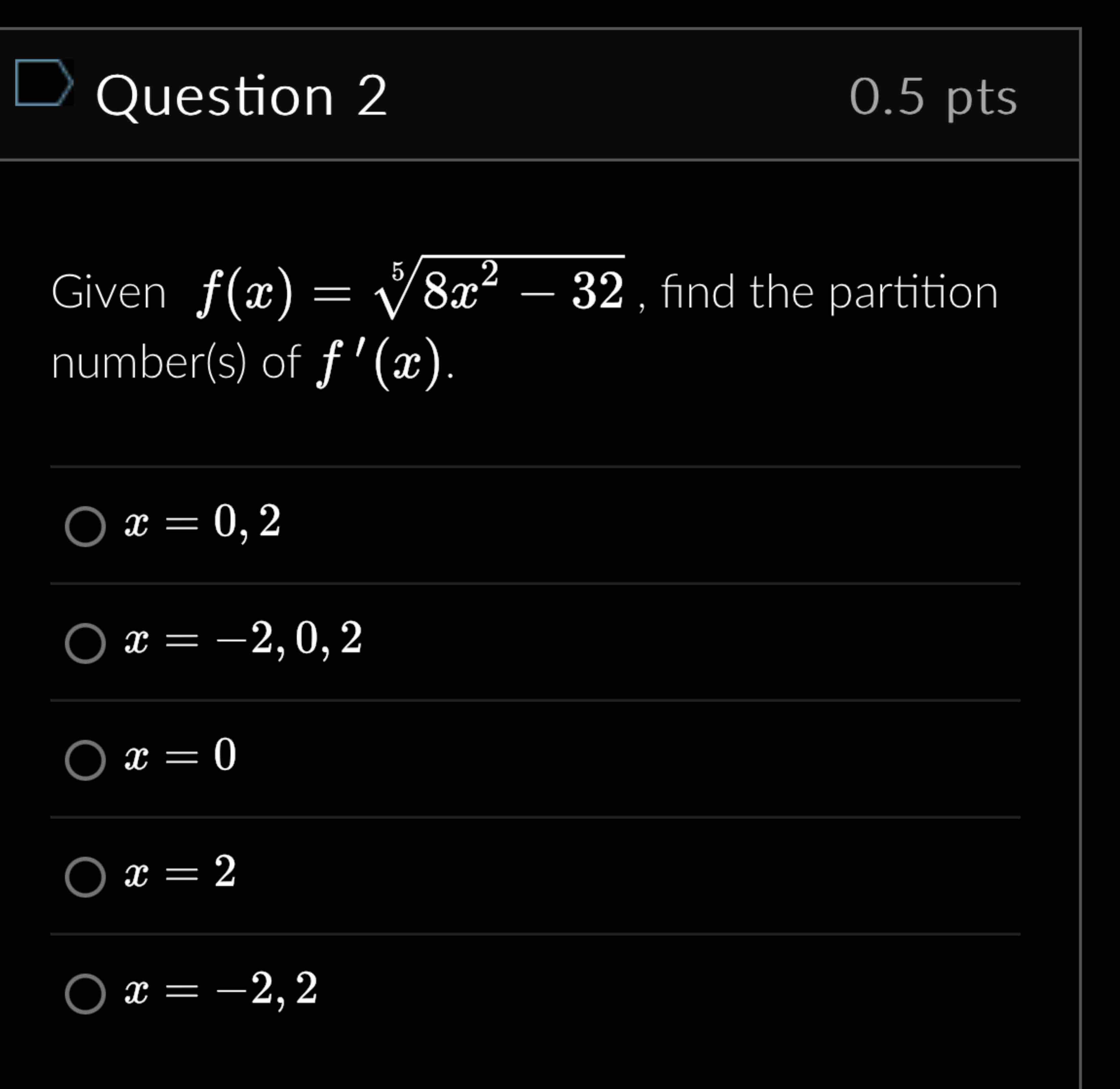 Solved Question 2Given f(x)=8x2-325, ﻿find the | Chegg.com
